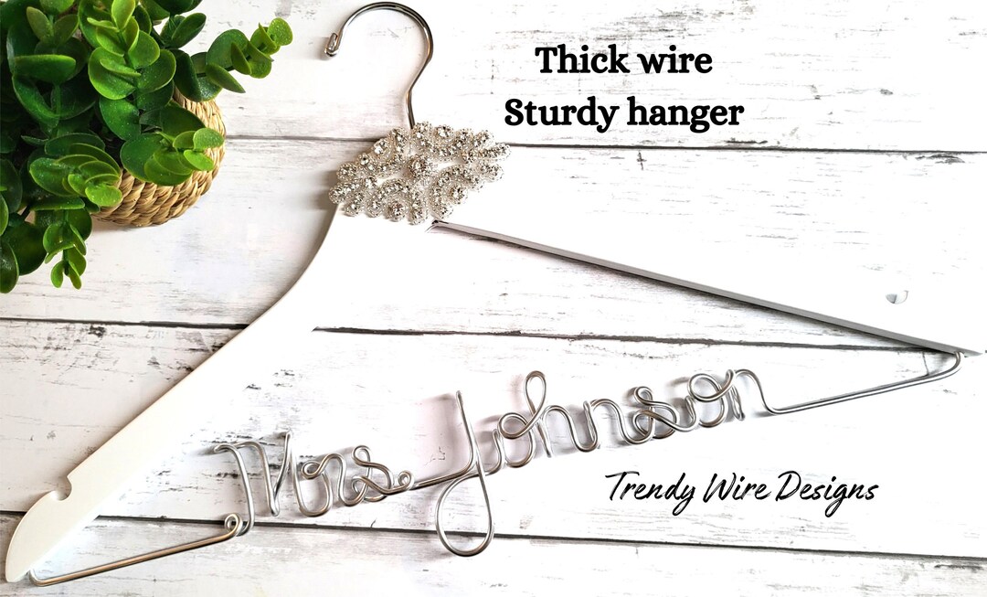 Rhinestone Bling Wedding Dress Hangers, Personalized Bridal Hanger ...