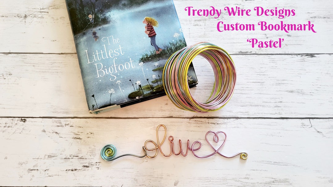 Custom Wire Name Bookmark, Rainbow Pastel Wire, Personalized Kids ...