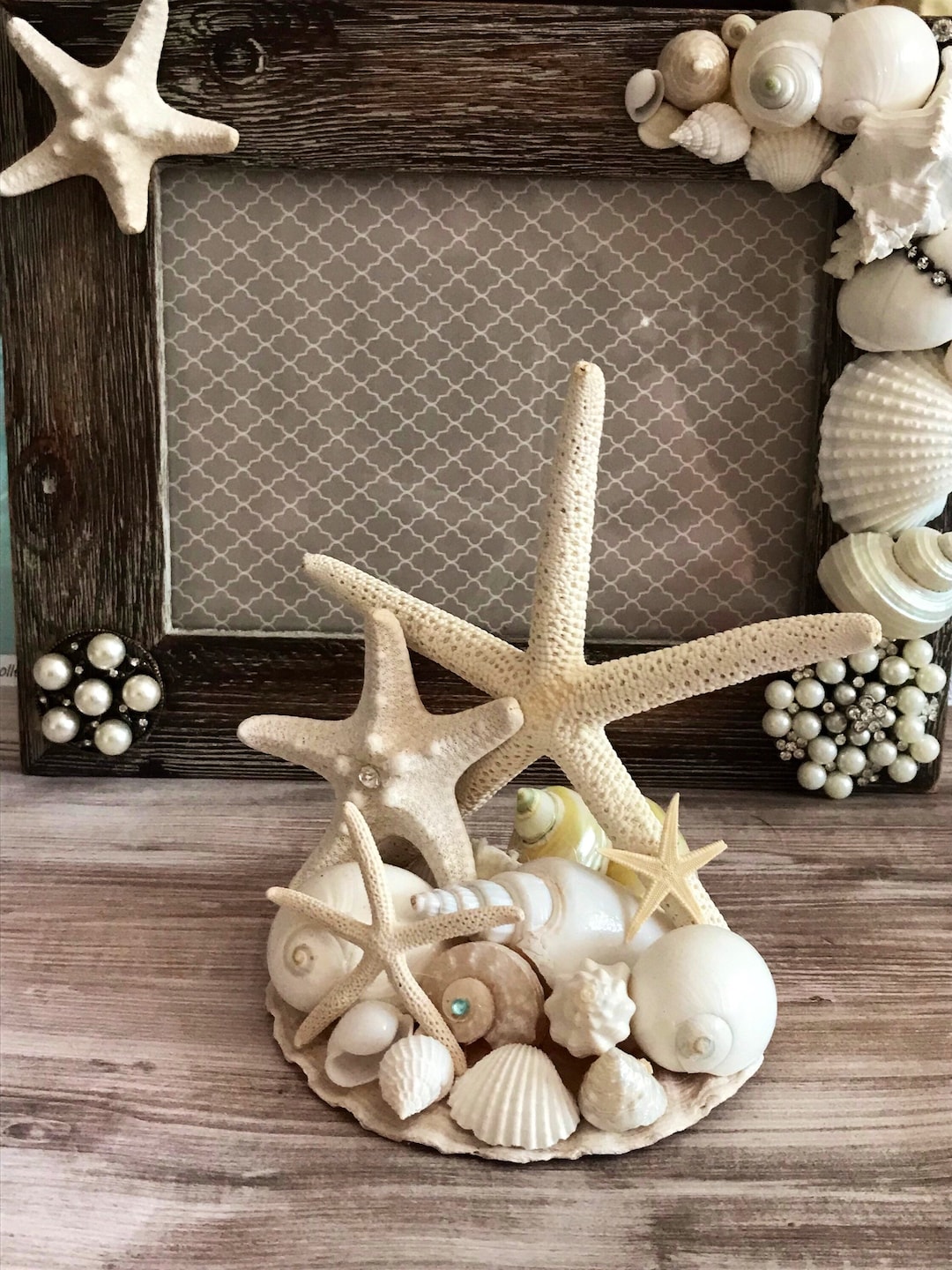 Beach Wedding Cake Topper, Starfish Cake Topper, Quality Seashells ...