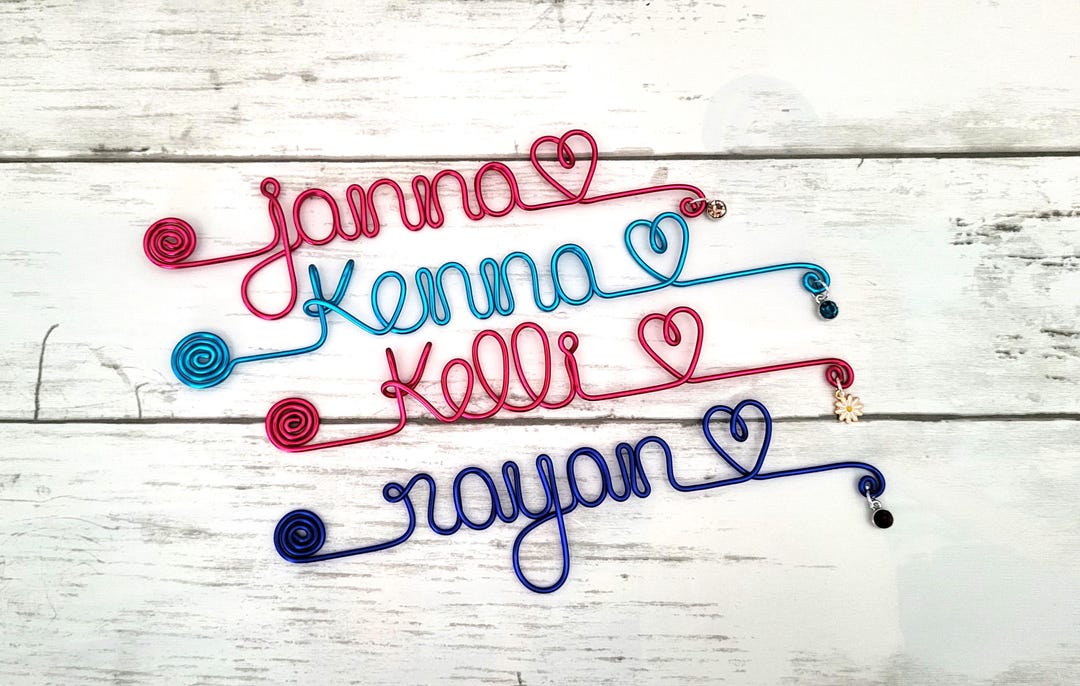 Custom Wire Bookmark, Personalized Wire Bookmark, Metallic Wire Name ...