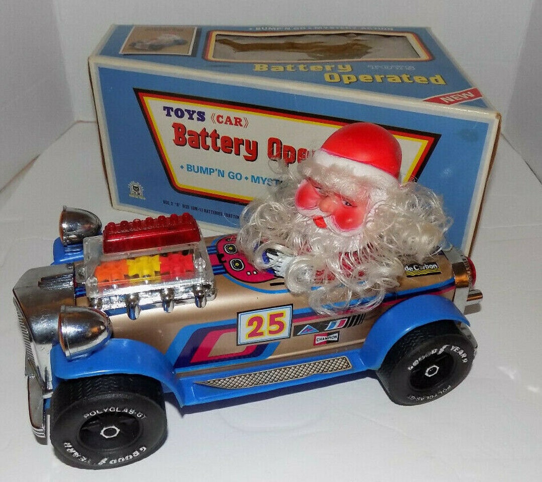 Vintage Bump N Go Santa Claus Musical Tin Car CG-117B Cien Ge Toys - Etsy