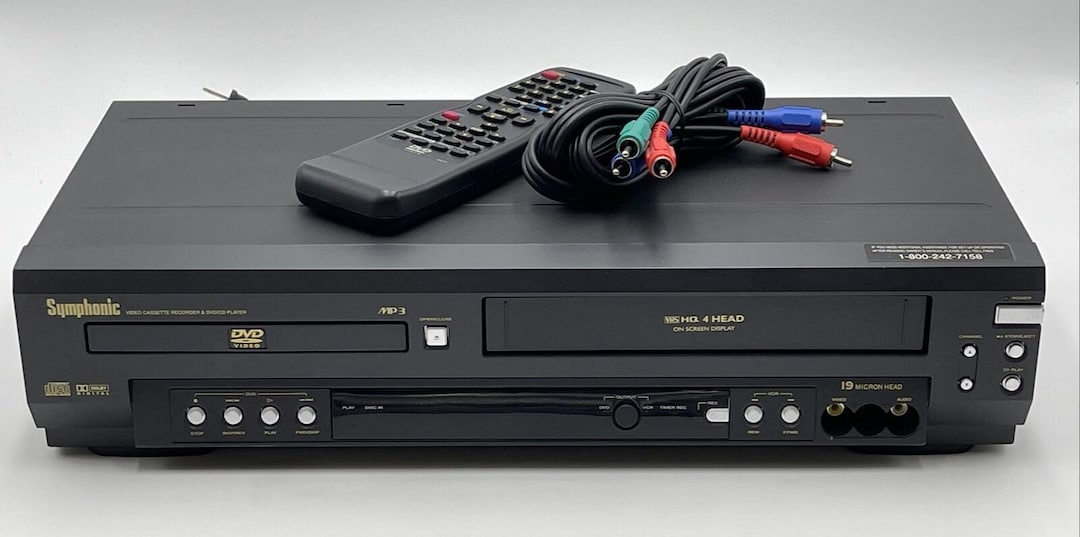Symphonic SD7S3 DVD VCR Combo Dvd Player Vhs Player With Remote Cables ...