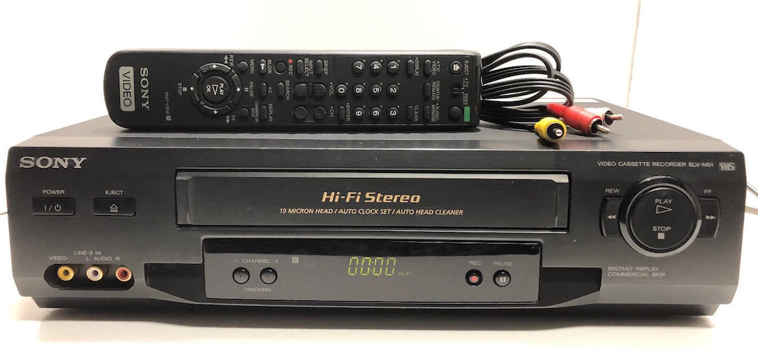 Sony Slv-n51 Hi Fi Stereo VHS VCR Player Vhs Player With Remote, A/V Cables & Hdmi Adapter - Etsy