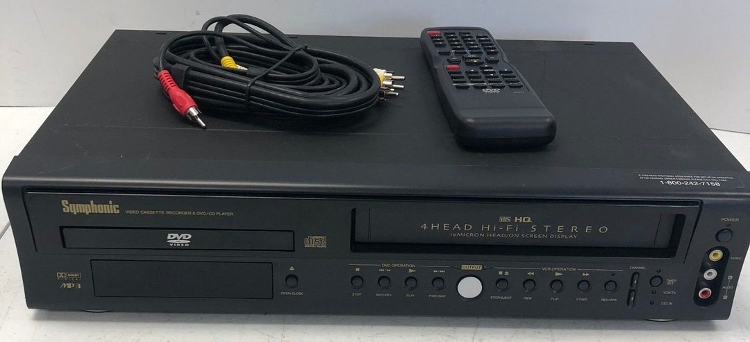 Symphonic WF802 DVD VCR Combo With Remote, AV Cables & Hdmi Adapter - Etsy