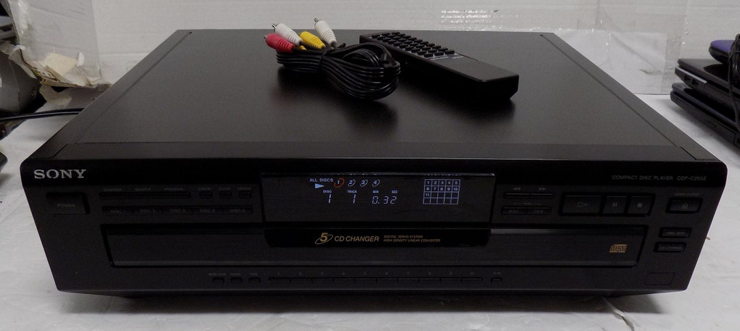 Sony Cdp-c250z 5 Disc CD Player 5-disc Carousel CD Player With Cables ...