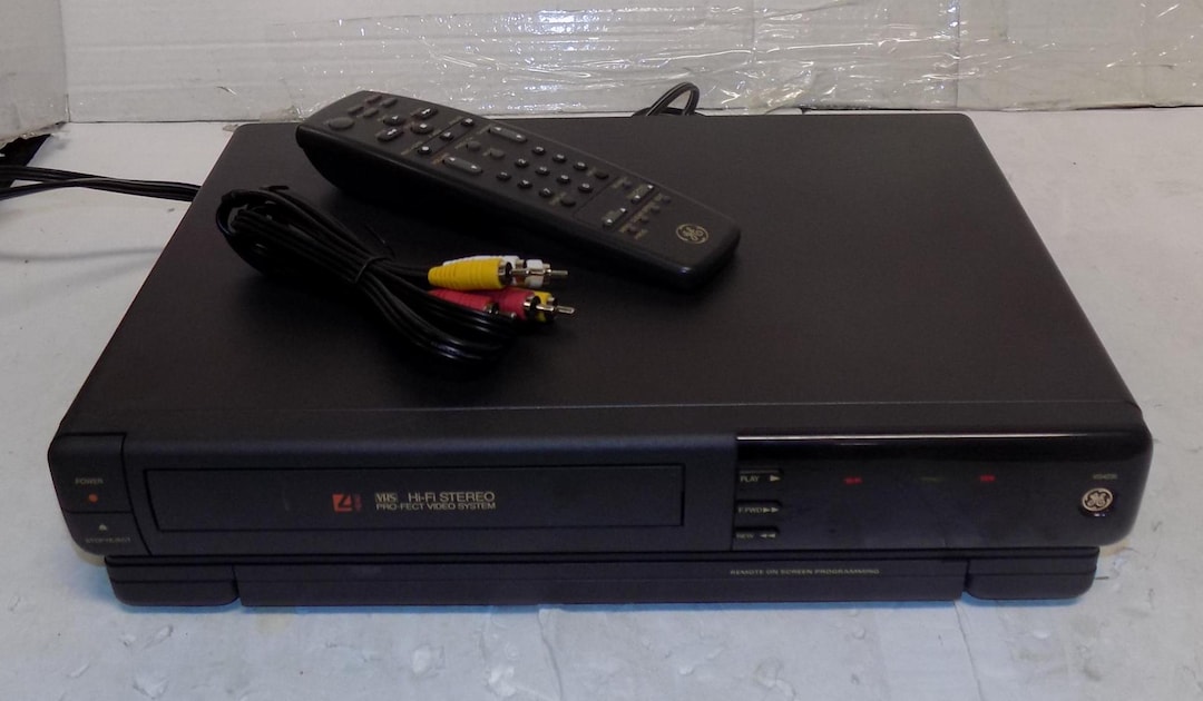 General Electric GE VG4235 Stereo 4 Head VCR VHS Player With Remote and Cables - Etsy