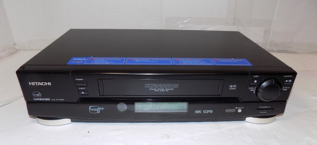 HITACHI Vt-ux6430 Hi Fi Stereo VHS VCR Vhs Player With Tv Cables No ...