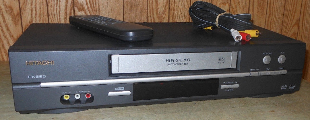 HITACHI Vt-fx665 Hi Fi VHS VCR With Remote, A/V Cables & Hdmi Adapter ...