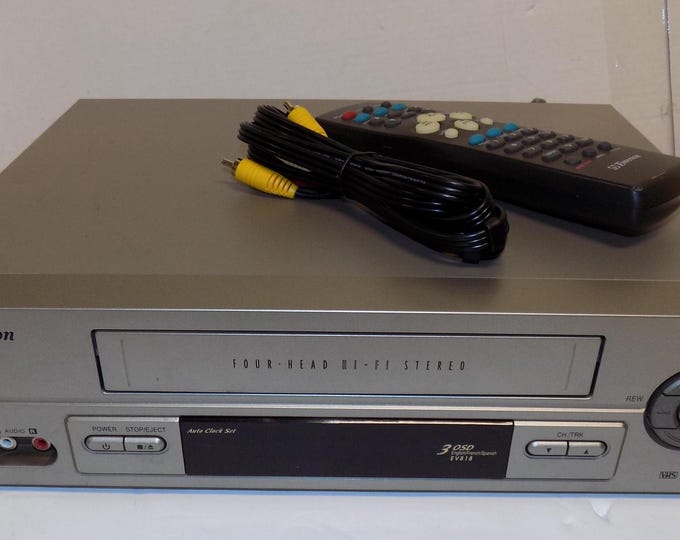 Emerson EV818 Hi Fi 4 Head VHS VCR VHS Player With Remote, Cables ...