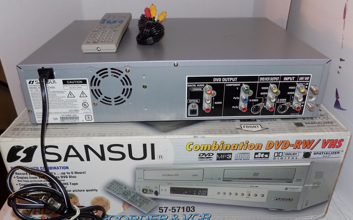 Sansui Vrdvd4005 Dvd Recorder VCR Combo 1 Button Vhs to Dvd | Etsy