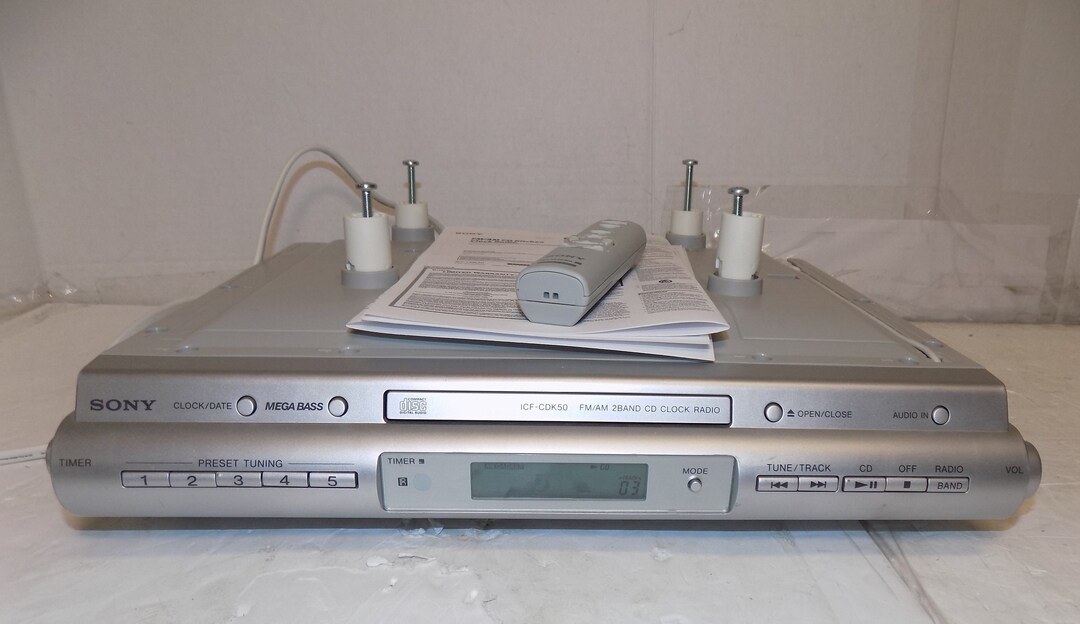 Sony ICF-CDK50 Am Fm Kitchen Clock Radio With CD & Aux in Remote ...
