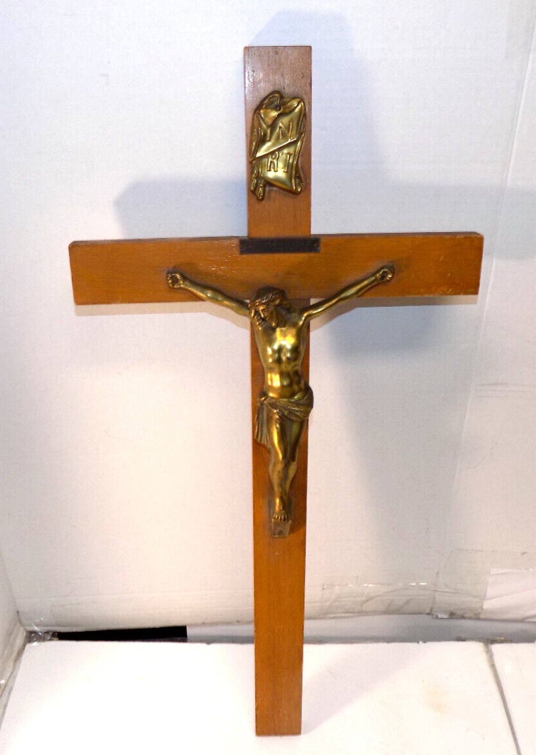 Large 24 Inch Vintage INRI Wooden Cross Jesus Catholic Wall Hanging ...