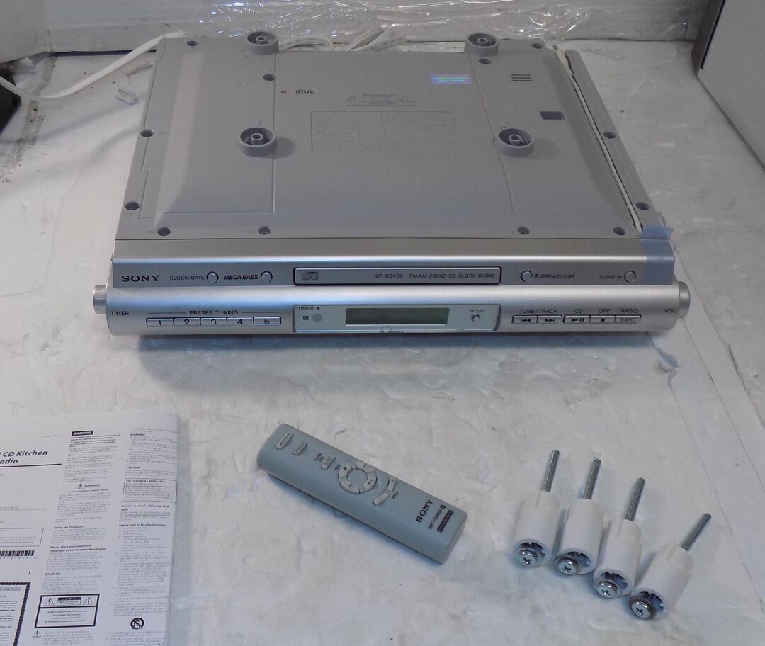 Sony ICF-CDK50 Am Fm Kitchen Clock Radio With CD & Aux in Remote ...
