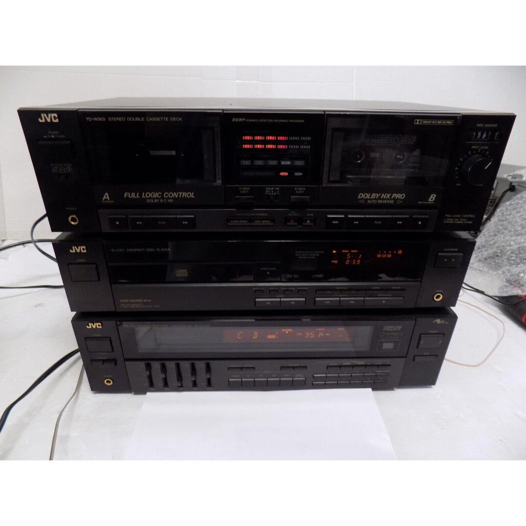 JVC Rx-403bk Am FM Stereo Receiver Dual Cassette Deck & CD Player - Etsy