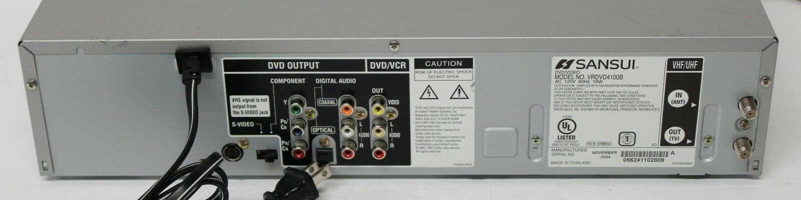 Sony Dvd Player Back