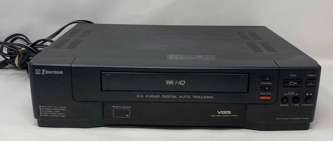 Emerson Vcr 403 Mono 4 Head VHS VCR VHS Player With Cables No Remote - Etsy