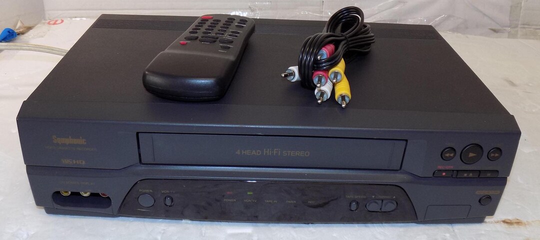 Symphonic SL2860 4 Head Stereo VCR Vhs Player With Remote, Cables and ...