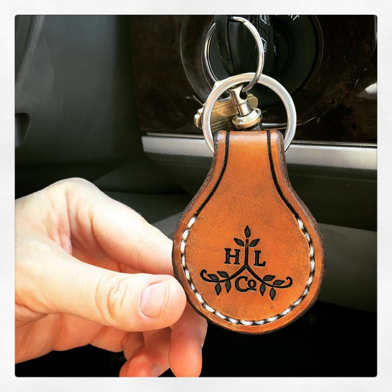 Leather Key Chain. Hand Sewn and Hand Produced. Unisex Leather ...