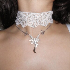 Fairy Choker - Fairycore Jewelry, Fairy Moon Necklace, Fantasy Necklace ...