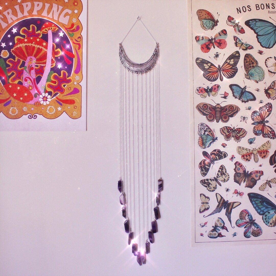 Crystal Mobile - Hippie Decor, Crystal Wall Hanging, Crystal Home Decor ...