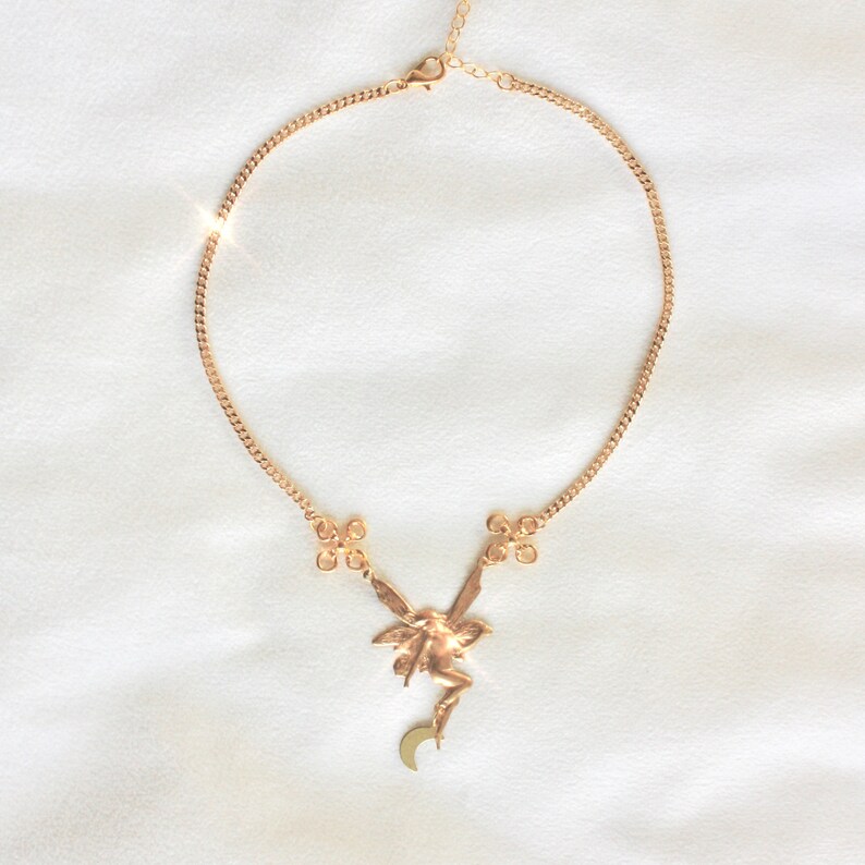 Fairy Choker - Fairycore Jewelry, Fairy Moon Necklace, Fantasy Necklace ...