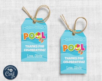 Pool Party Favor Tag | Etsy