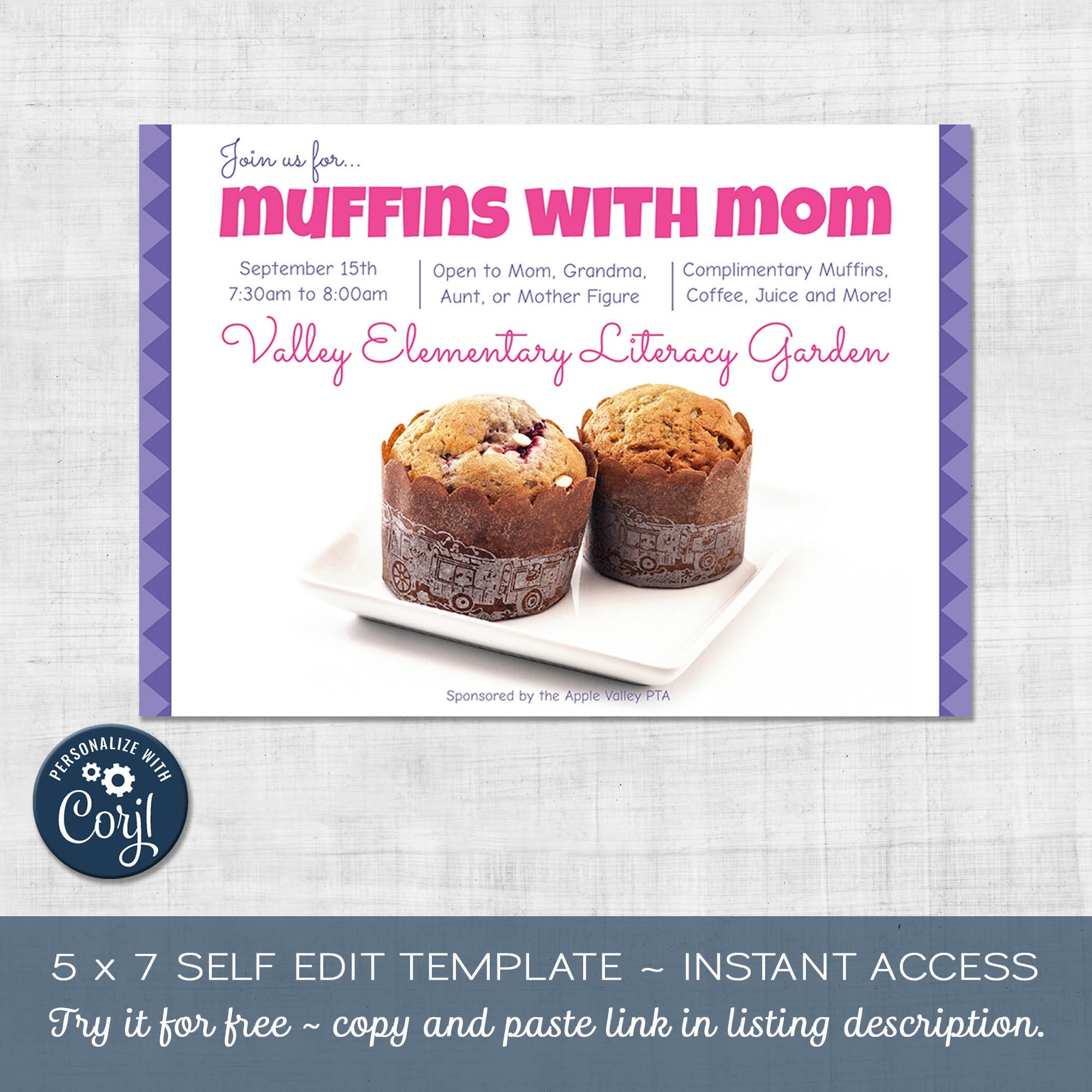 Muffins With Mom Invitation Template