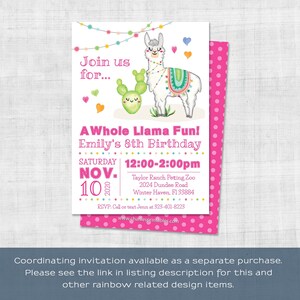 Llama Birthday Party Tags, Thank You Tag, Favor Tag, Edit in Corjl ...