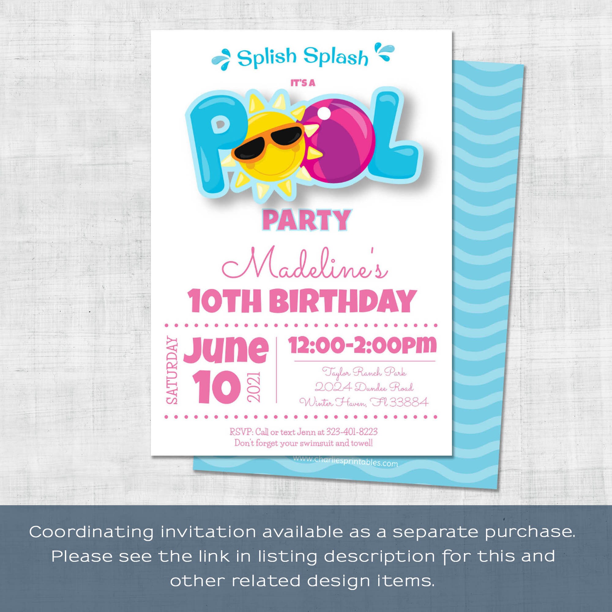 Pool Party Tags Swim Birthday Thank You Tag Favor Tag Edit | Etsy
