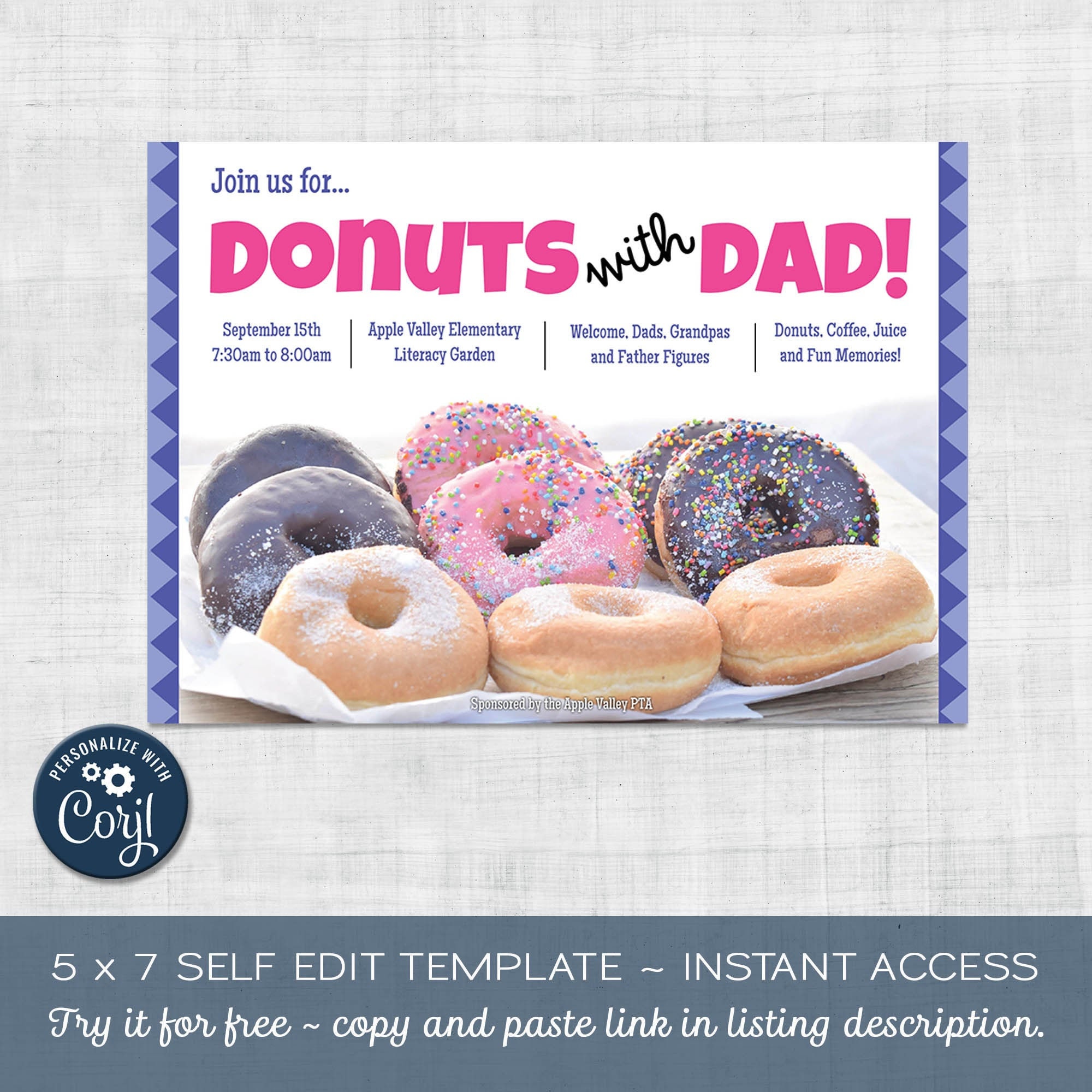 Donuts With Dad Invitation