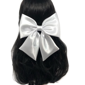 Big White Hair Accessory, White Hair Bow, Girls Accessories, Black ...