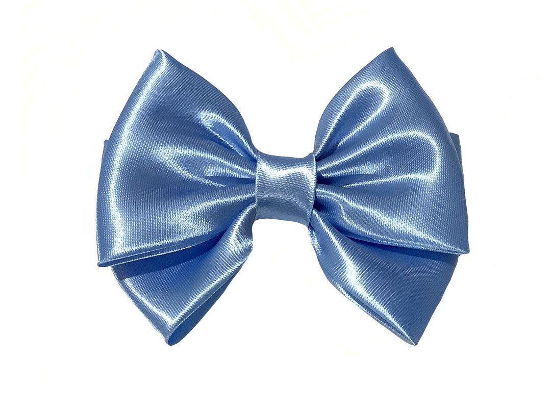 Light Blue Satin Hair Bow. Light Blue Bow for Girls. Blue Bows for ...