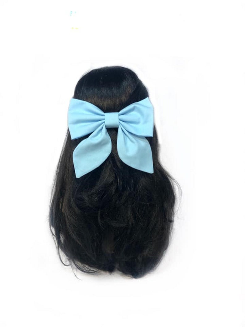 Light Blue Bow, Large Bows for Women, Blue Hair Bow, Large Bows, Blue ...