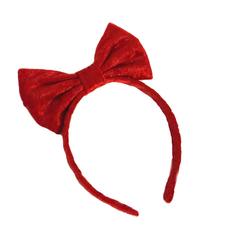 Snow White Hairband Red Velvet Hairband Bow Snow White Bow - Etsy