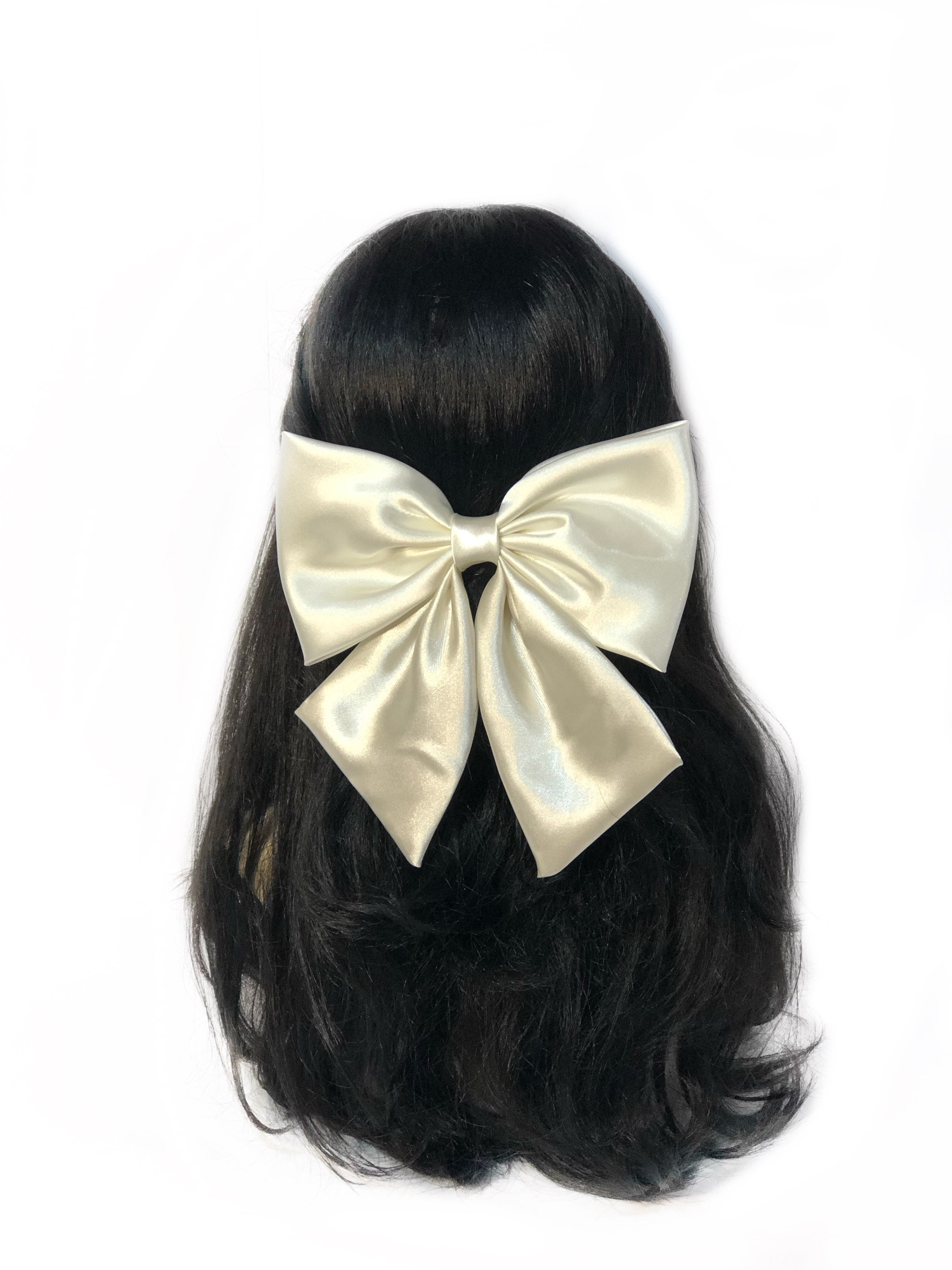 Ivory Satin Hair Bow For Women Wedding Satin Bow Wedding | Etsy