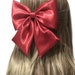 Red Hair Bow, Red Satin Hair Bow, Satin Big Bow, Wedding Pew Bow,red ...