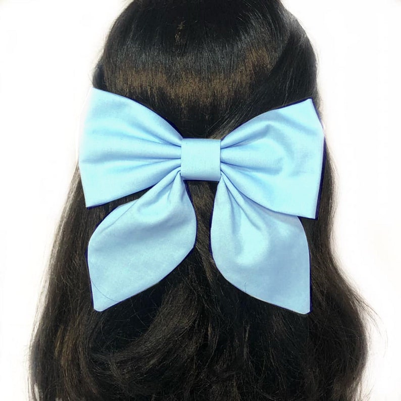 Light Blue Bow, Large Bows for Women, Blue Hair Bow, Large Bows, Blue ...