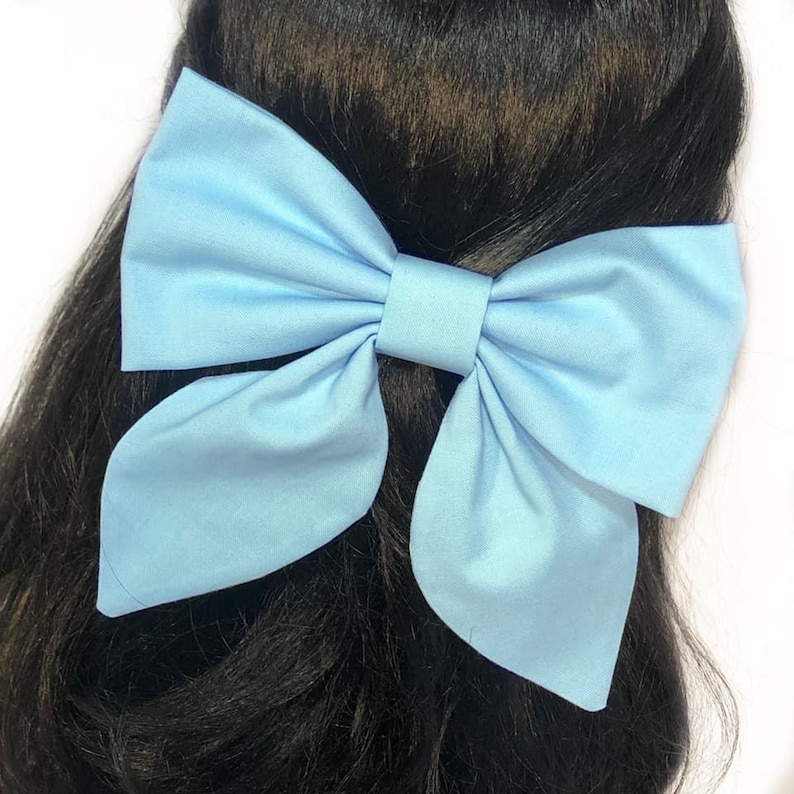 Light Blue Bow, Large Bows for Women, Blue Hair Bow, Large Bows, Blue ...