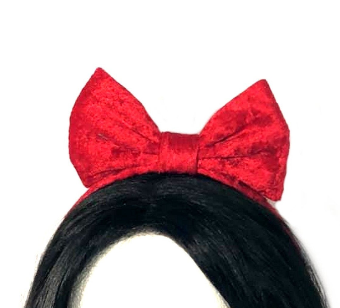 Snow White Hairband Red Velvet Hairband Bow Snow White Bow - Etsy