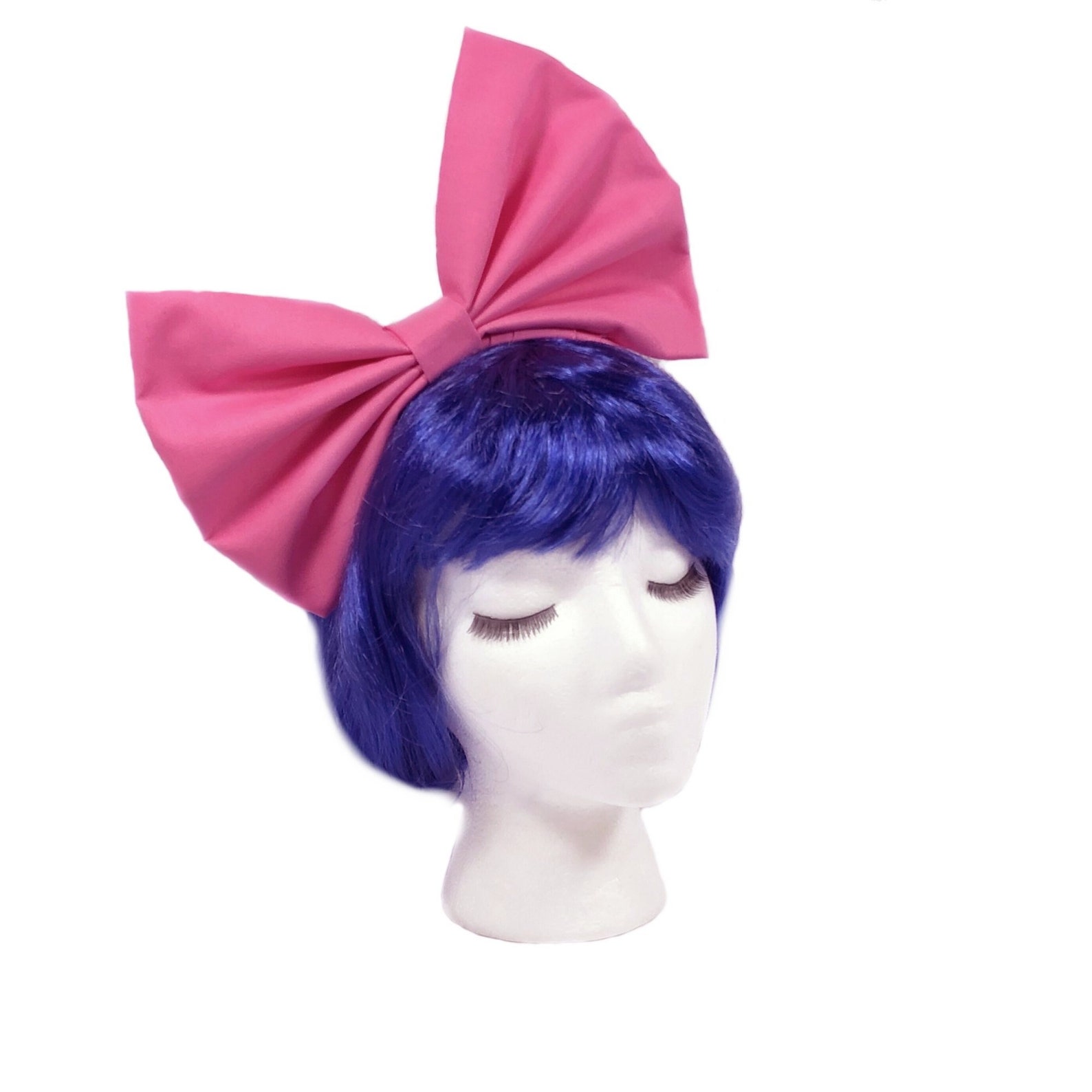 Pink Cosplay Headband, Large Pink Hair Bow, Big Pink Bow, Pink Cosplay ...