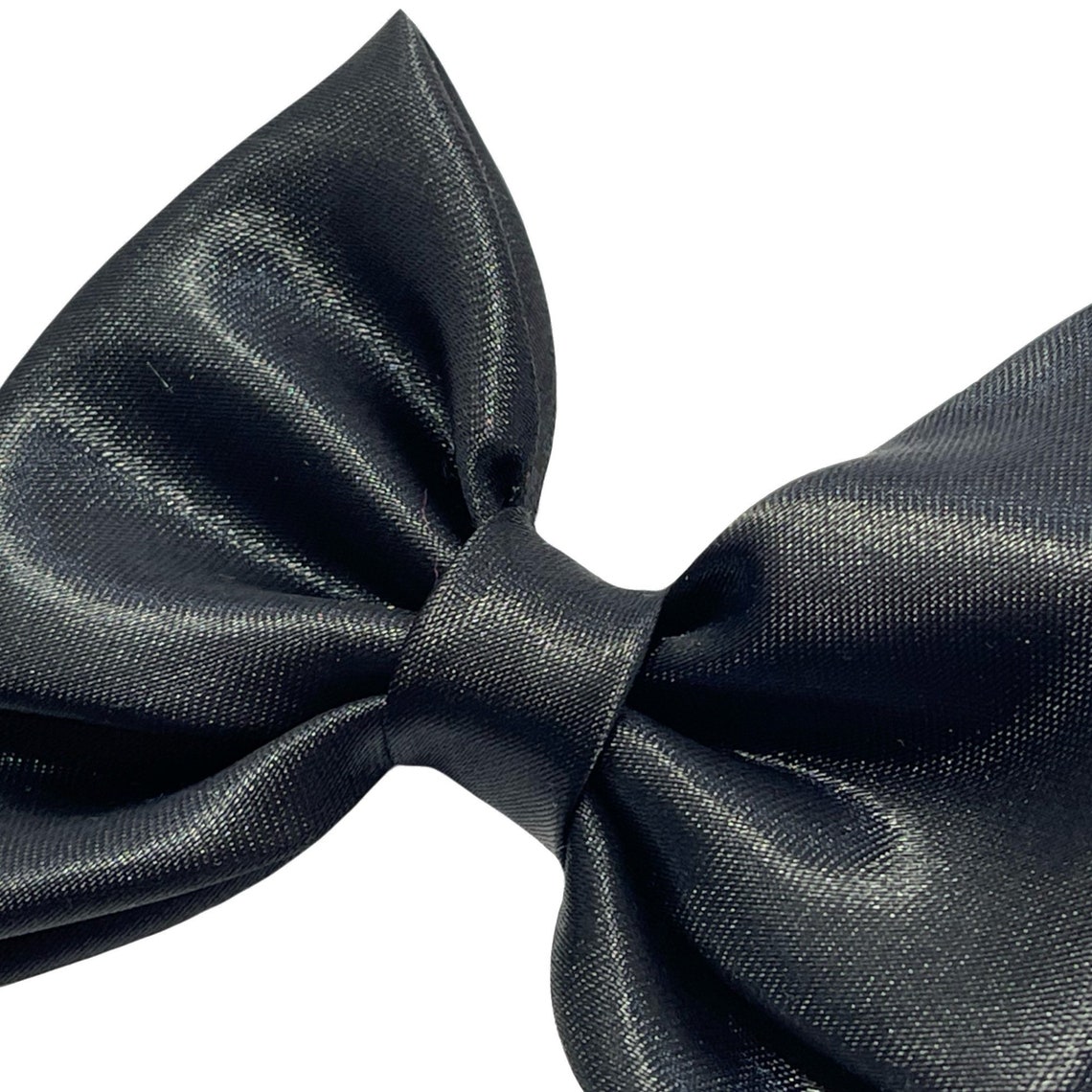 Black Hair Bow on Satin Fabric. Double Hair Bow for Girls - Etsy