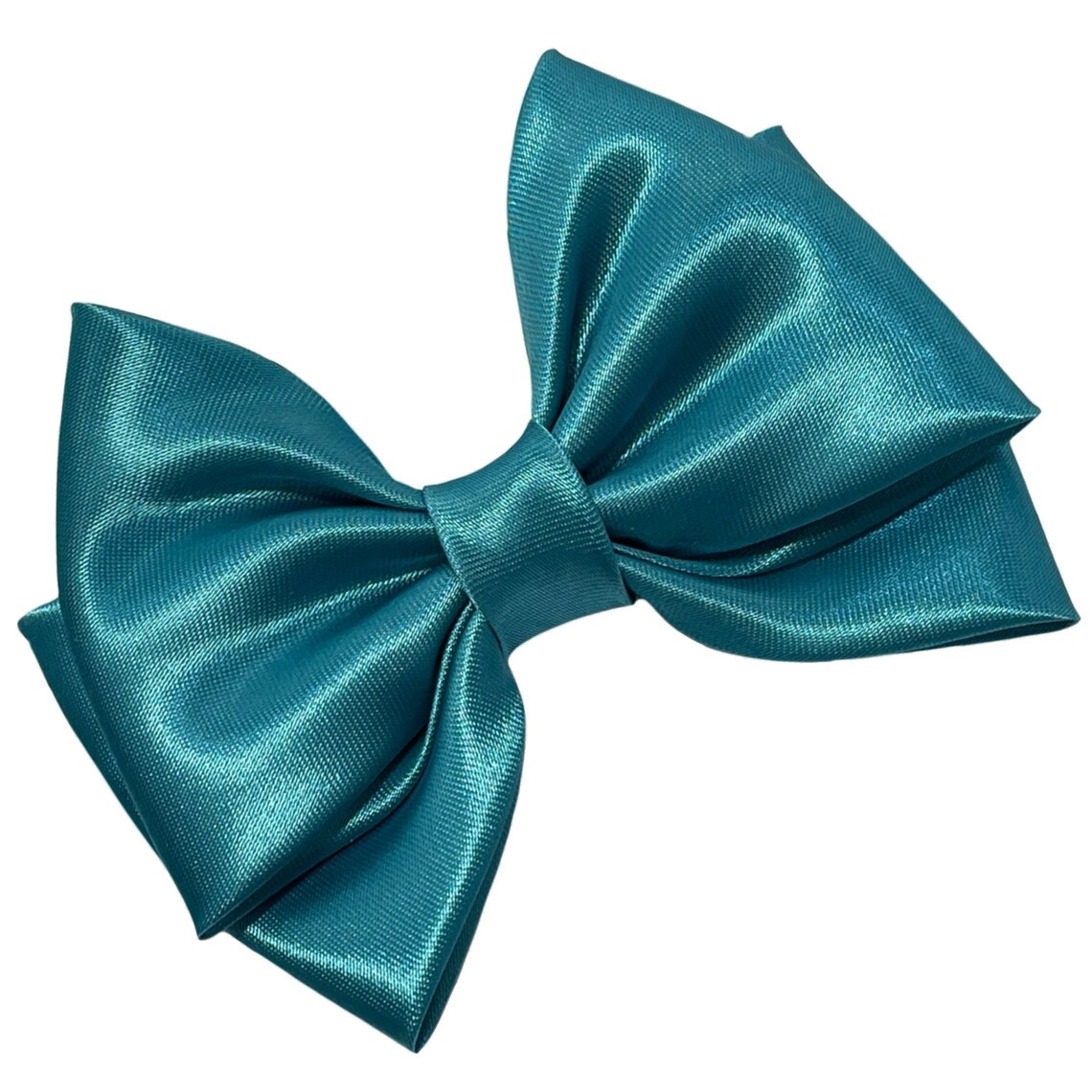 Teal bow for women. Winter bows for girls. Teal satin hair | Etsy