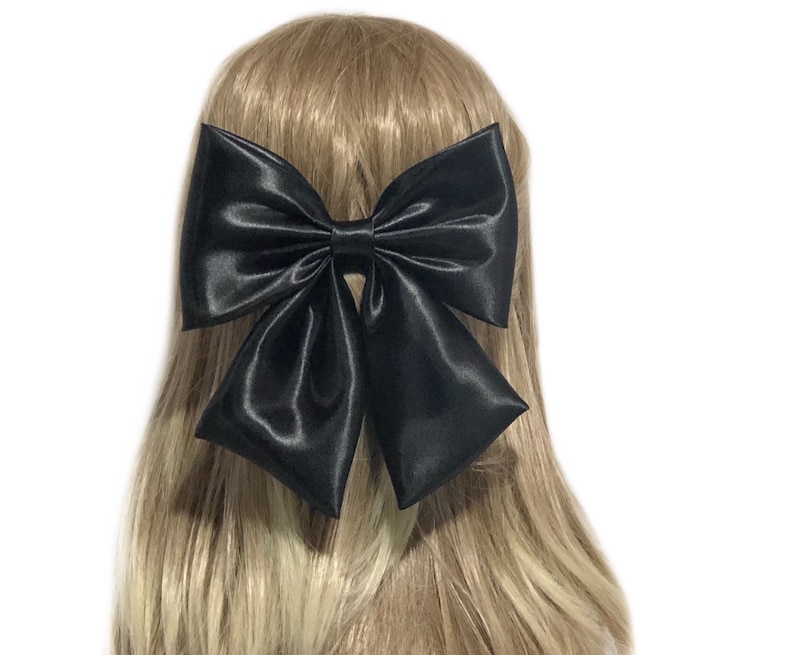 Black Hair Accessory, Black Hair Bow, Girls Accessories, Black Satin ...