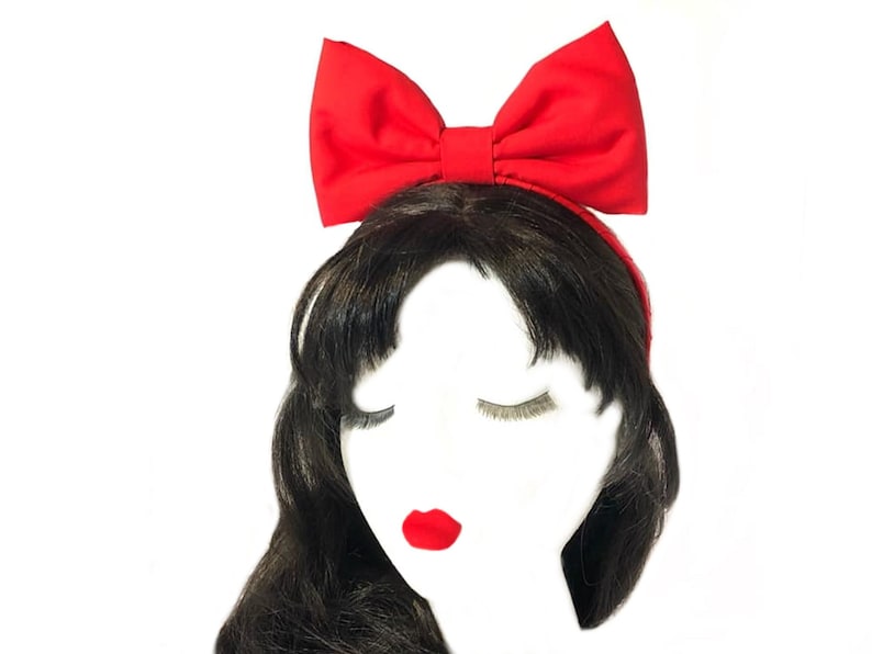 Snow White Headband, Red Bow Headband, Cosplay Bow, Snow White Hair Bow ...