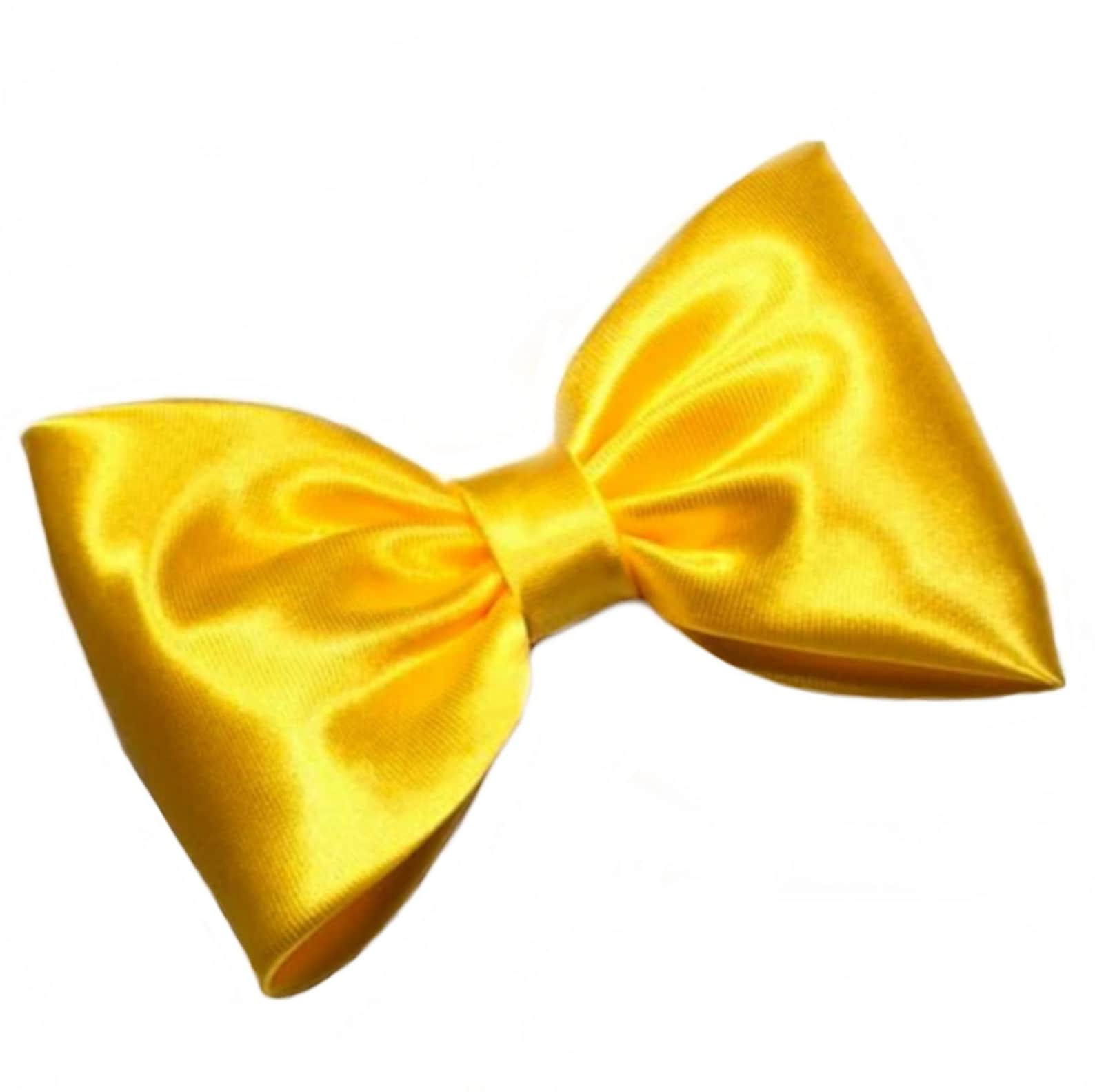 Yellow Satin Bow, Girls Bows, Handmade Bows, Yellow Hair Bow, Bows for ...