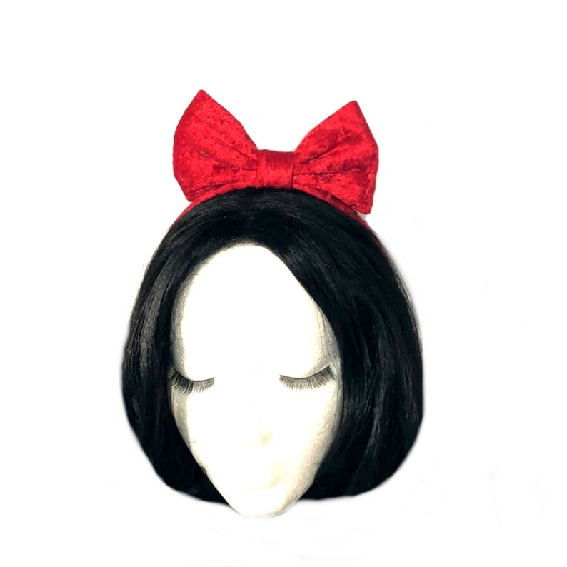 Snow White Hairband Red Velvet Hairband Bow Snow White Bow - Etsy