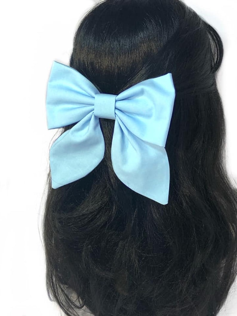 Light Blue Bow Large Bows for Women Blue Hair Bow Large - Etsy