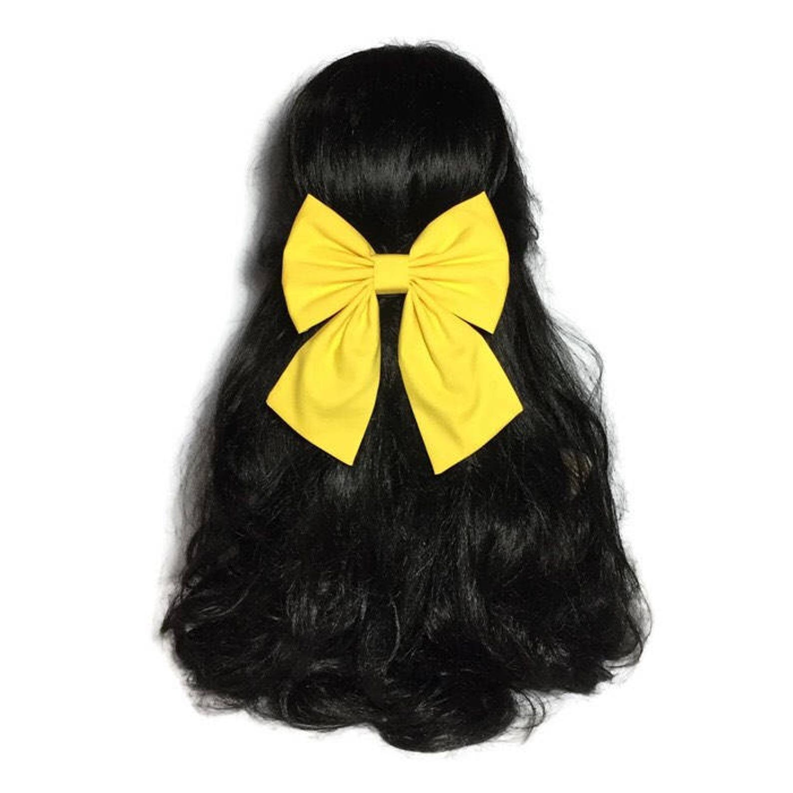 Yellow Hair Bow, Large Hair Bow, Yellow Cheer Bow, Handmade Hair Bow ...