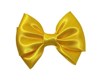 Light Yellow Satin Hair Bow, Sheer Ribbon, Alligator or French Clip - Etsy
