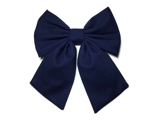 Navy Blue Hair Bows Navy Blue Bow Navy Blue Fabric Navy | Etsy
